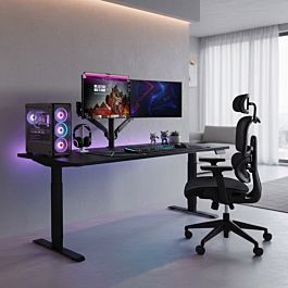 Gaming Desk, Pro Gamer Sit Stand Gaming Desk By Deskup
